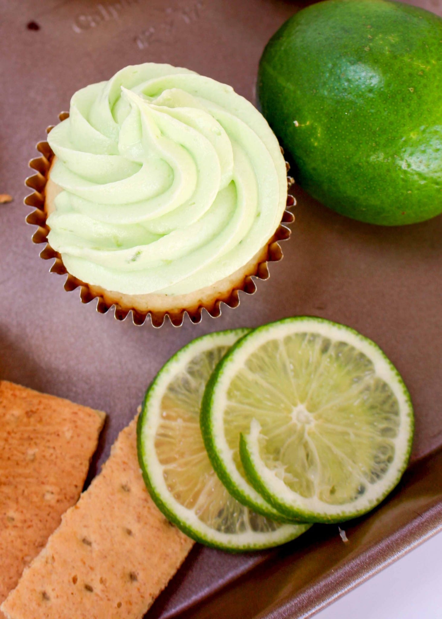 Key Lime Cupcakes with Fluffy Lime Frosting - Chocolate with Grace