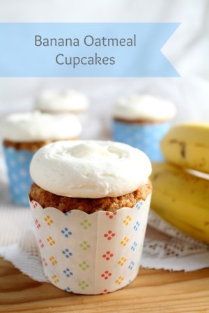 Banana Oatmeal Cupcakes - Chocolate with Grace