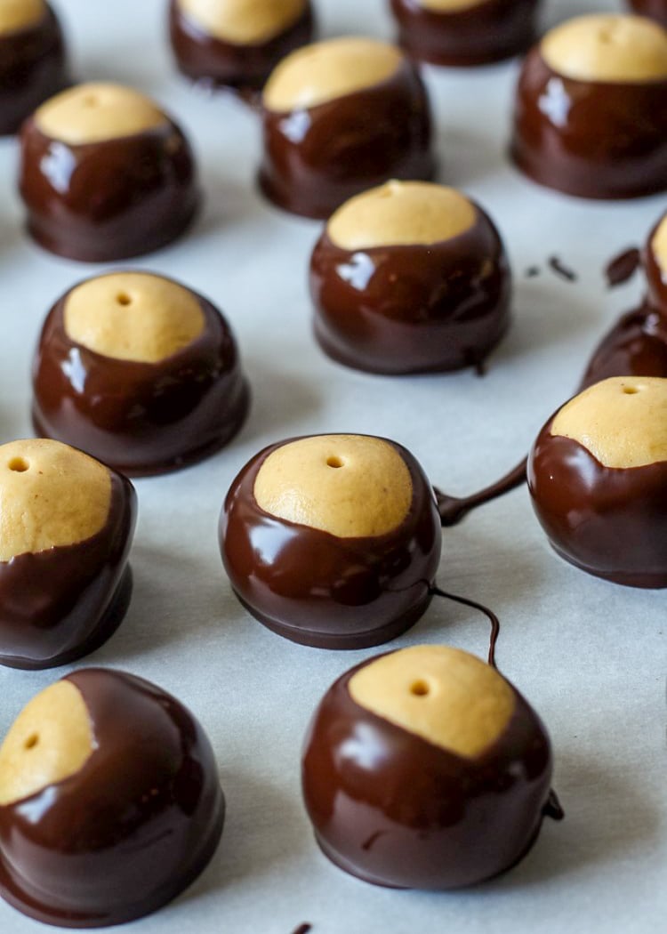 Buckeyes (Peanut Butter Balls) - Chocolate with Grace