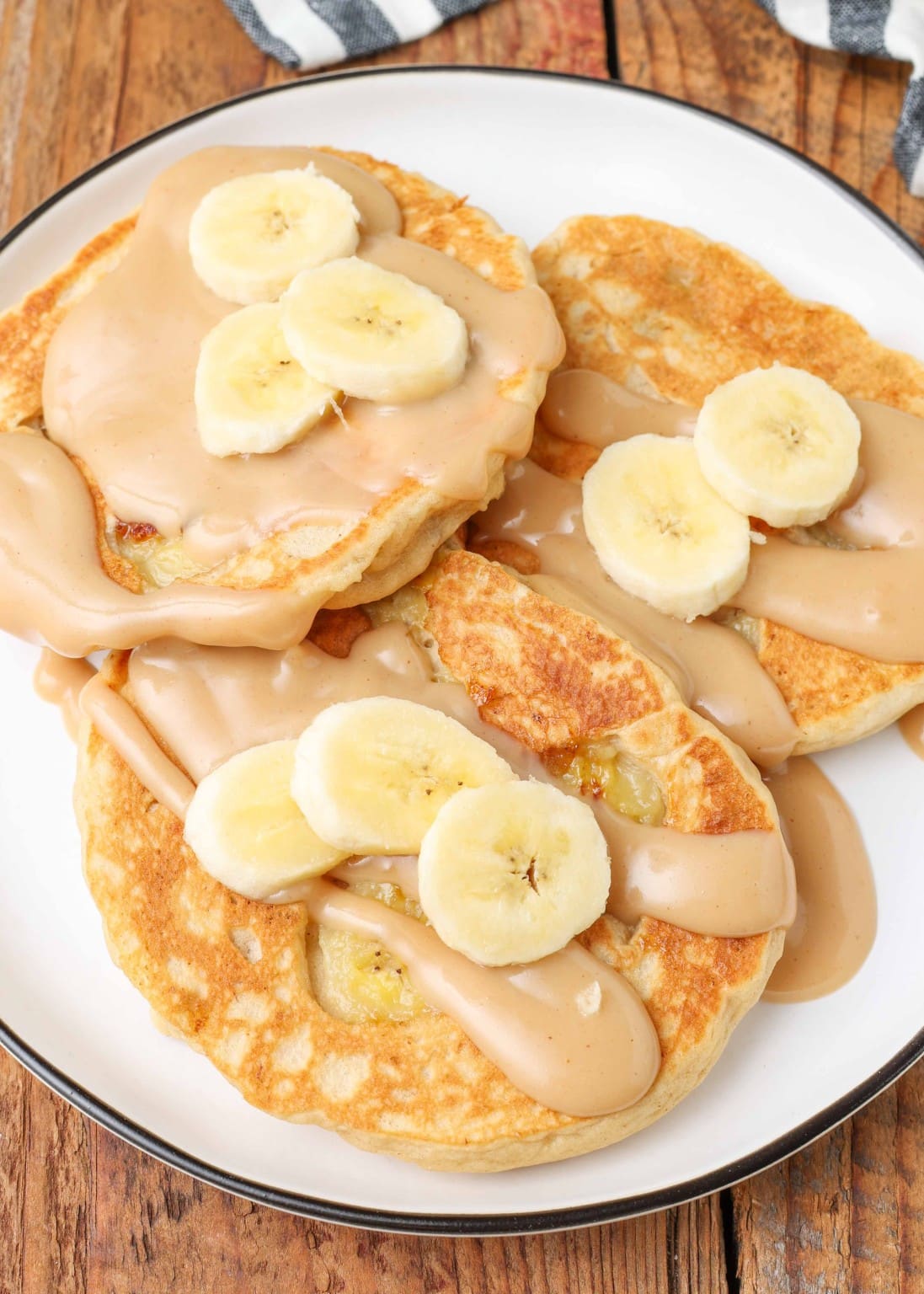 Peanut Butter Banana Pancakes - Chocolate with Grace