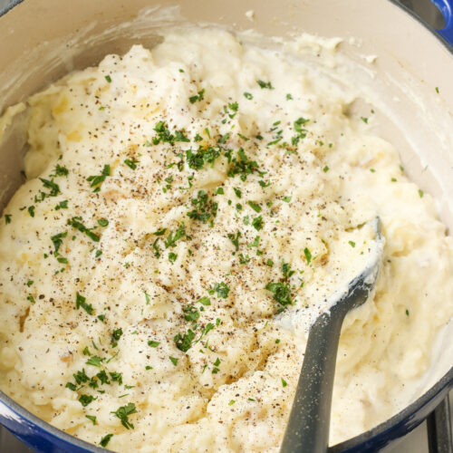 Cream Cheese Mashed Potatoes - Chocolate with Grace