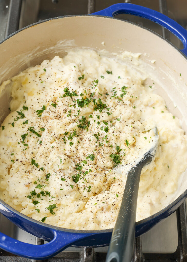 Cream Cheese Mashed Potatoes - Chocolate with Grace