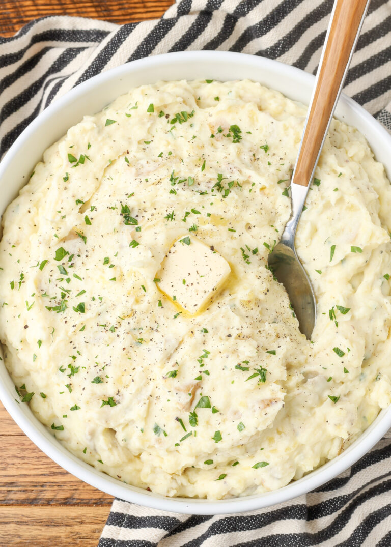 Cream Cheese Mashed Potatoes - Chocolate with Grace
